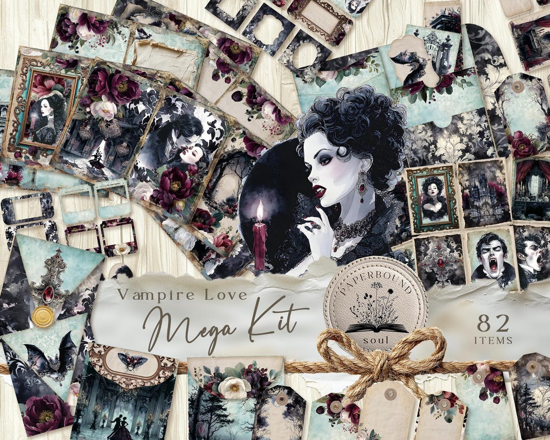 Gothic Vampire Junk Journal Kit, Victorian Journal Gothic Romance ...