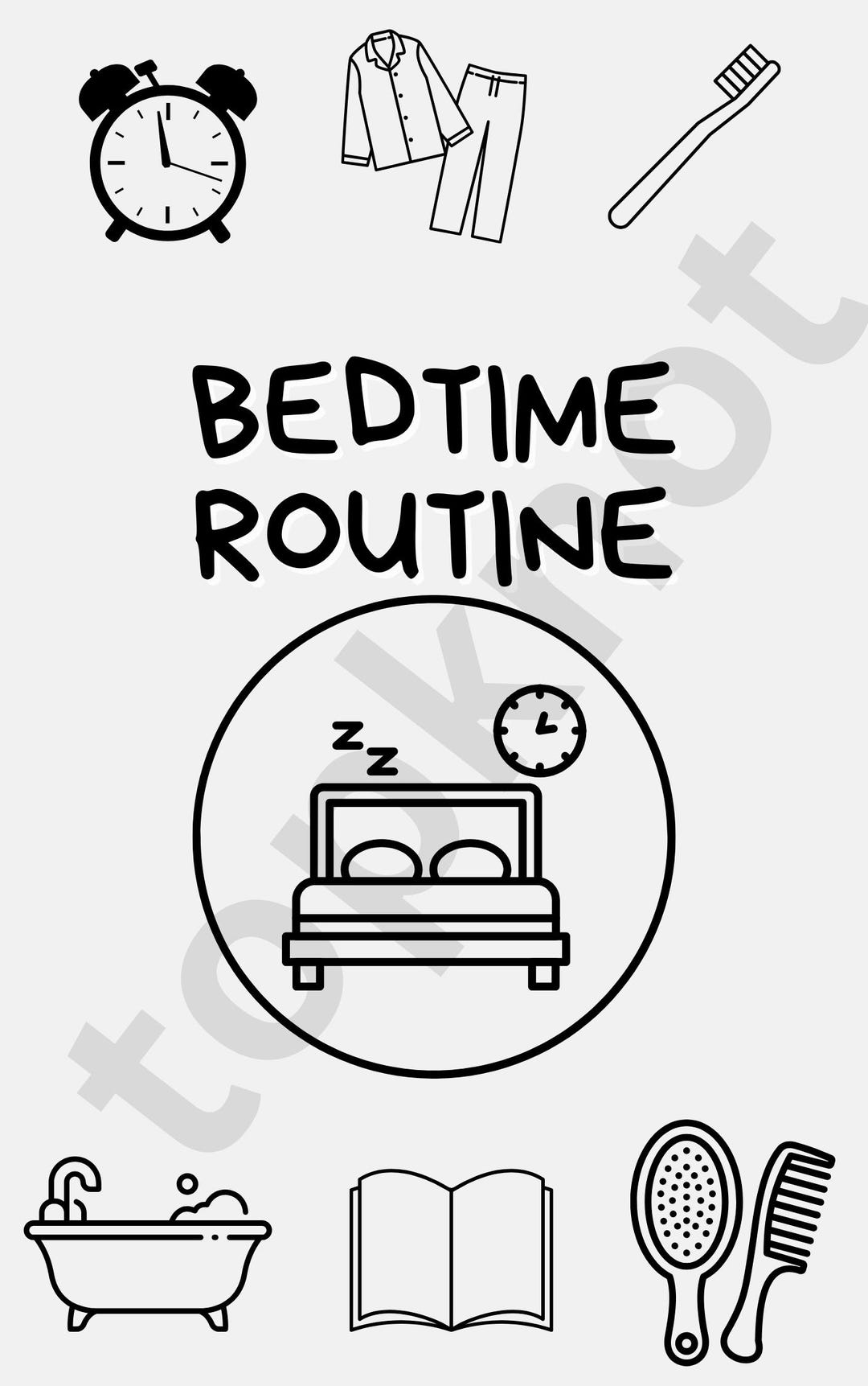 Bedtime Routine Coloring Book | Autism Coloring Book for Kids ...