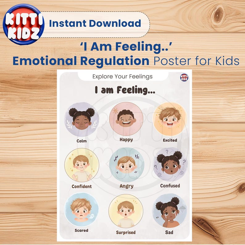 Kids Feelings Chart | Emotions Check-in Poster (digital Download) - Etsy