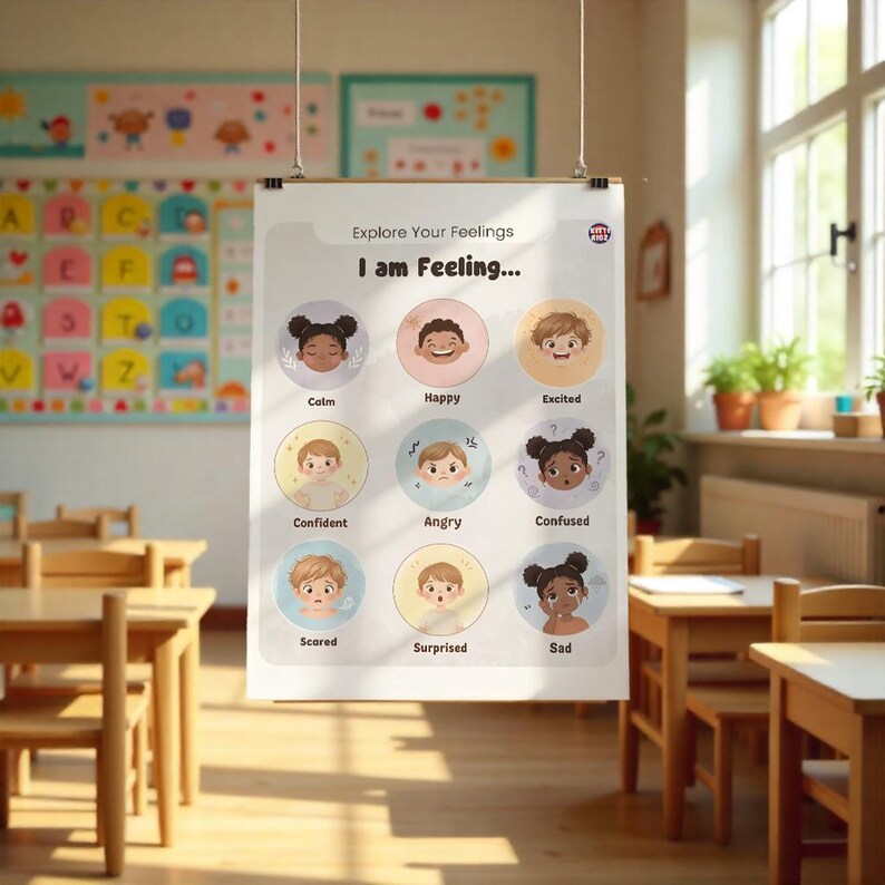 Kids Feelings Chart | Emotions Check-in Poster (digital Download) - Etsy