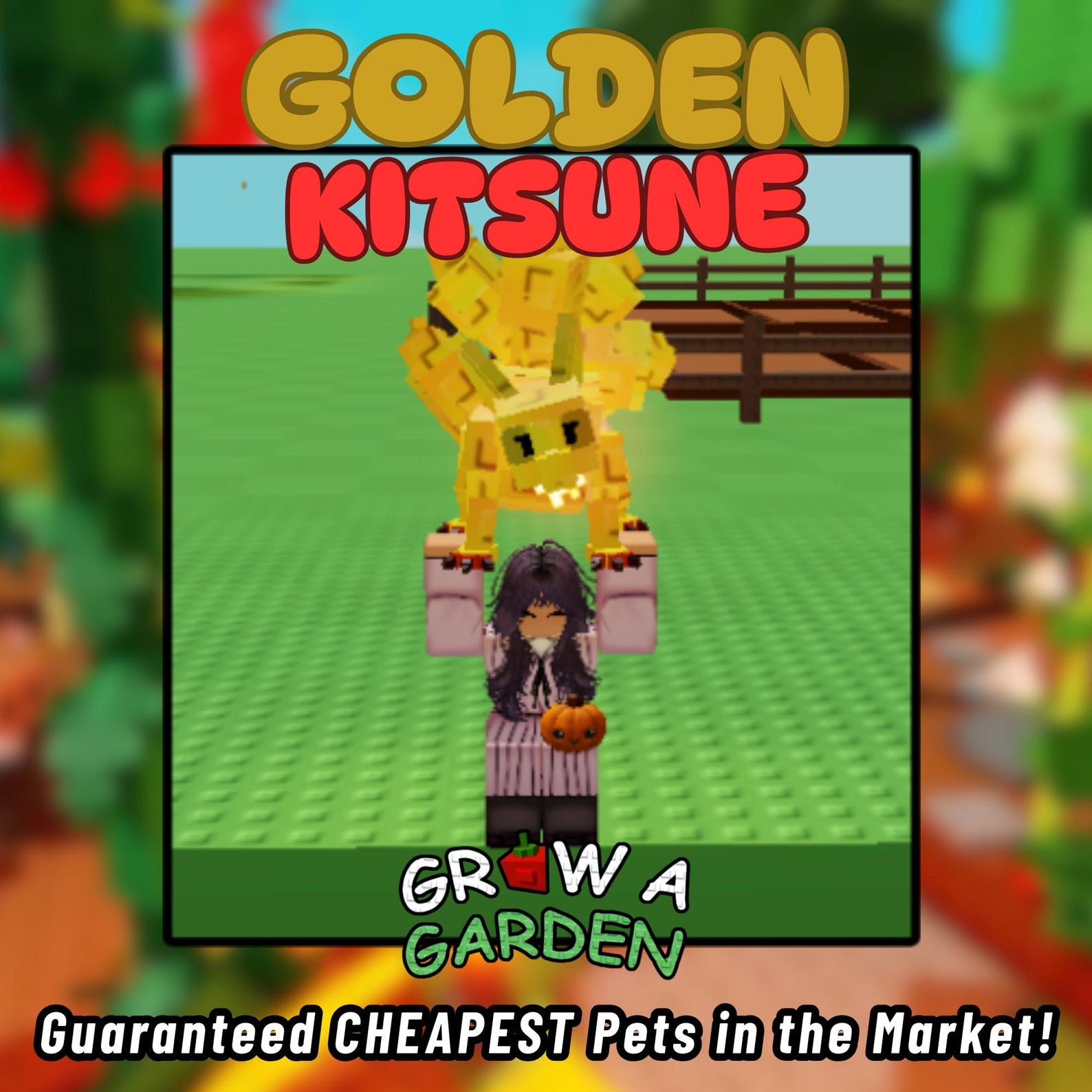 GOLDEN Kitsune | Grow a Garden Roblox | Fast Delivery (same Day ...