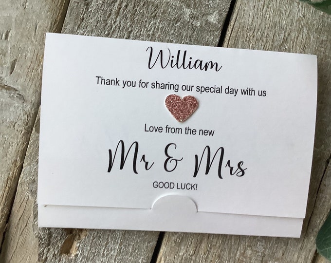 Personalised Wedding Scratch Card Envelope, Personalised Place Card ...