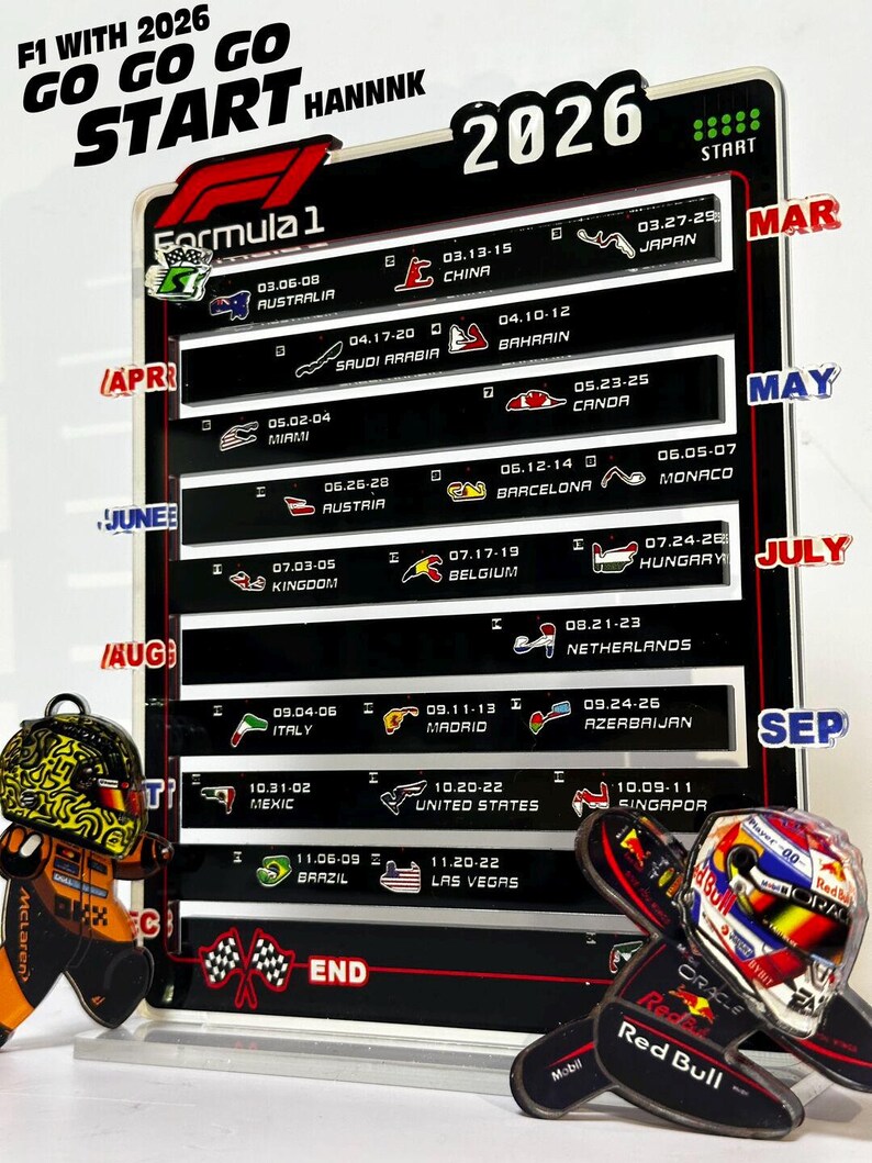 2026 F1 Calendar - 3D Acrylic Track Display, Collector's Edition Desk ...