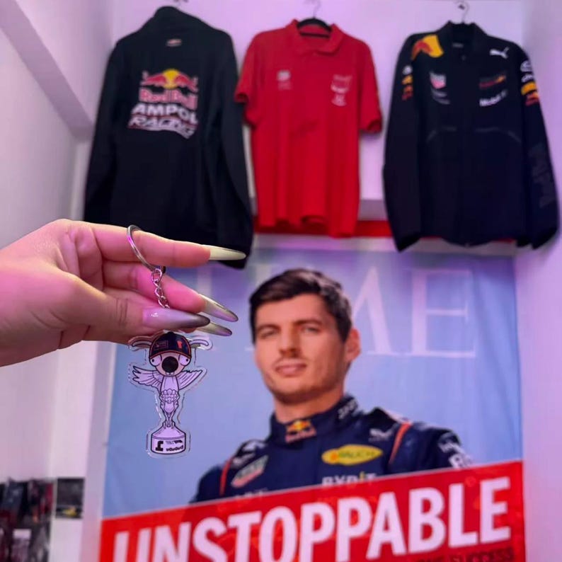 Red Bull Racing Verstappen Bobble Head Keychain | Cartoon F1 ...