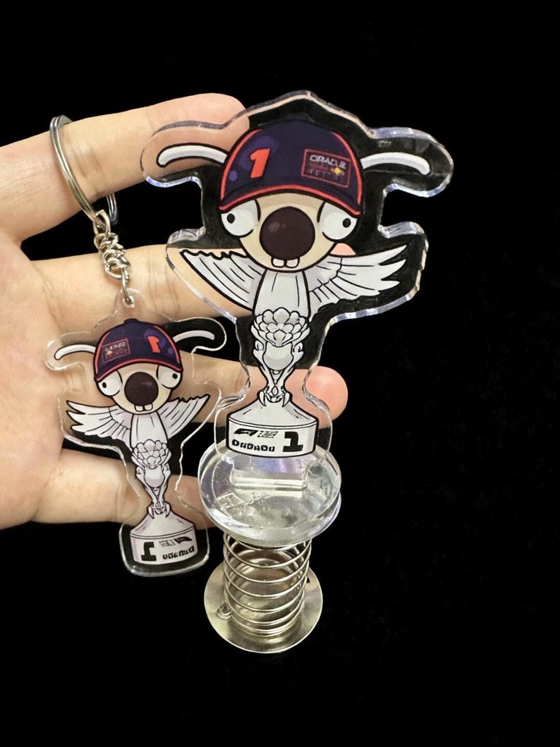 Red Bull Racing Verstappen Bobble Head Keychain | Cartoon F1 ...