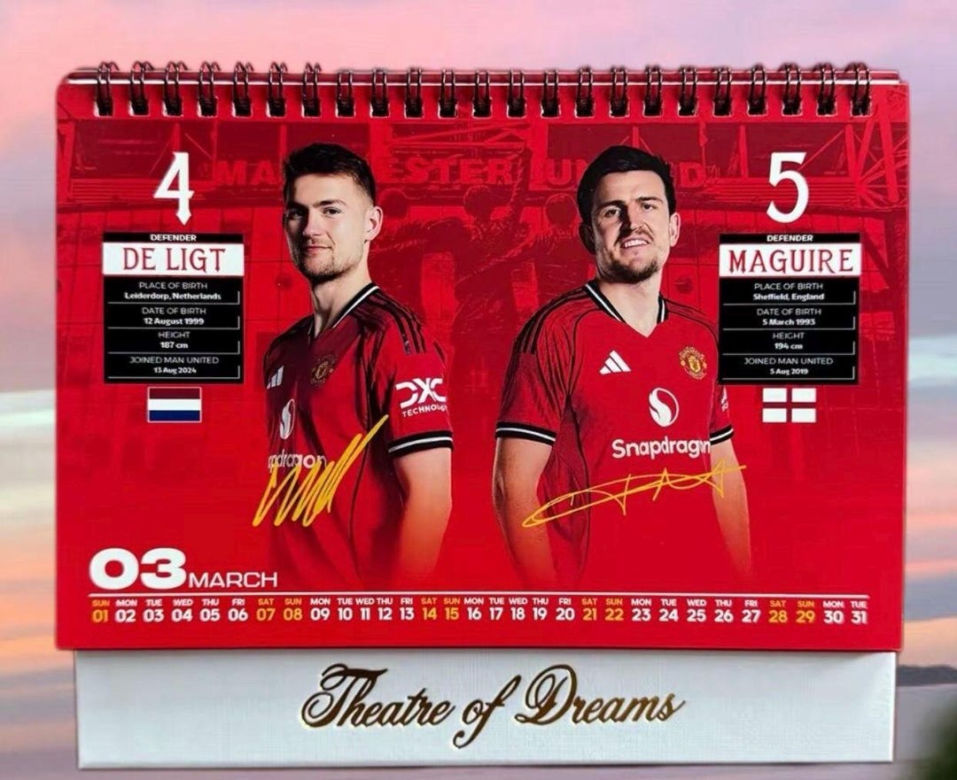 Manchester United Gift 2026 | Man UTD Wall Calendar | Soccer Fan ...