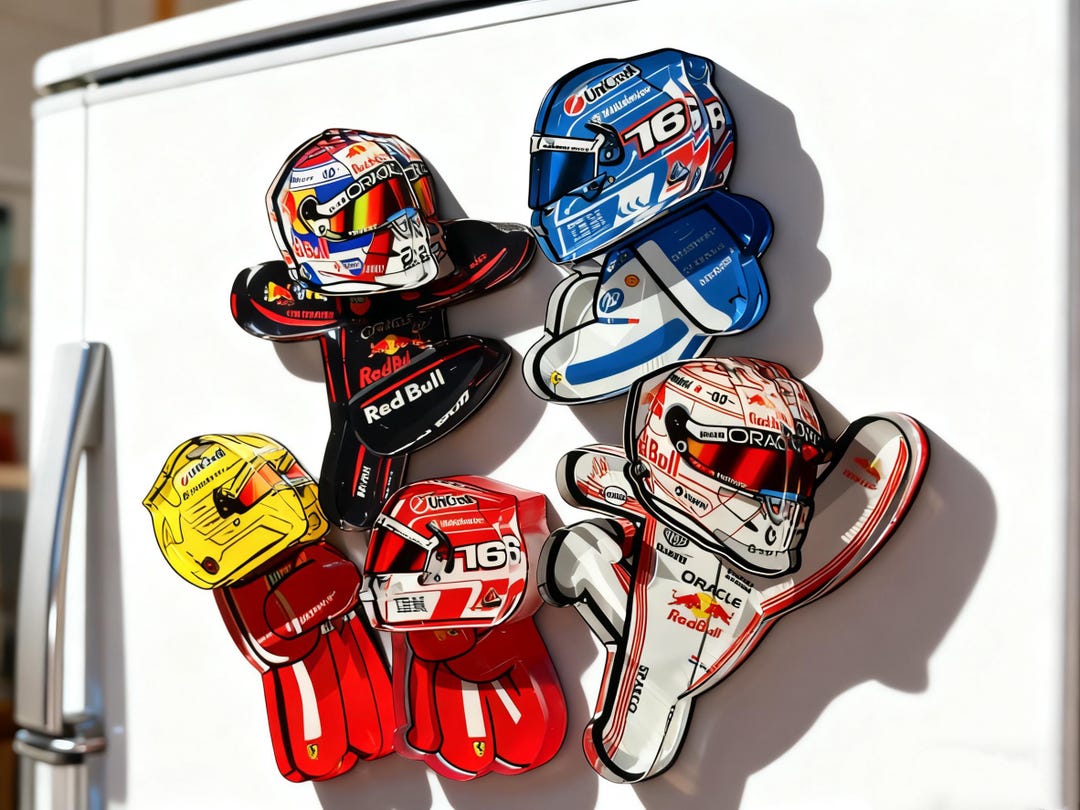 F1 Driver Magnets | Cartoon Racing Character Fridge Decor - Etsy