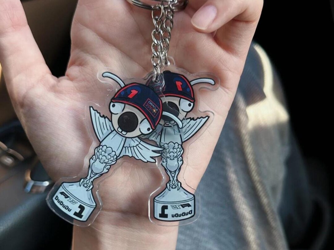 Red Bull Racing Verstappen Bobble Head Keychain | Cartoon F1 ...
