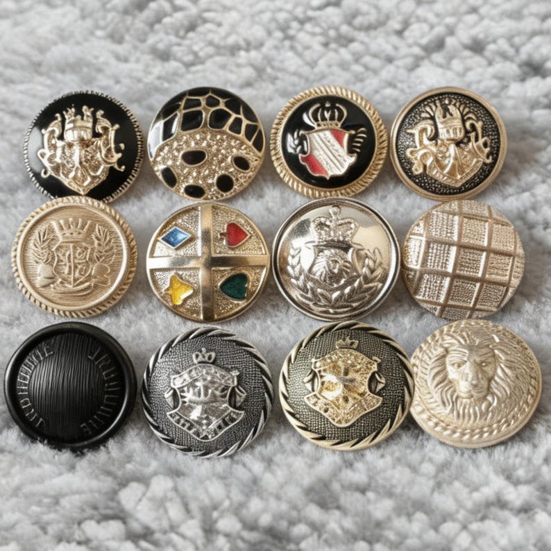 British Style Metal Buttons for Blazer Luxury Lion Head & Crest Buttons ...