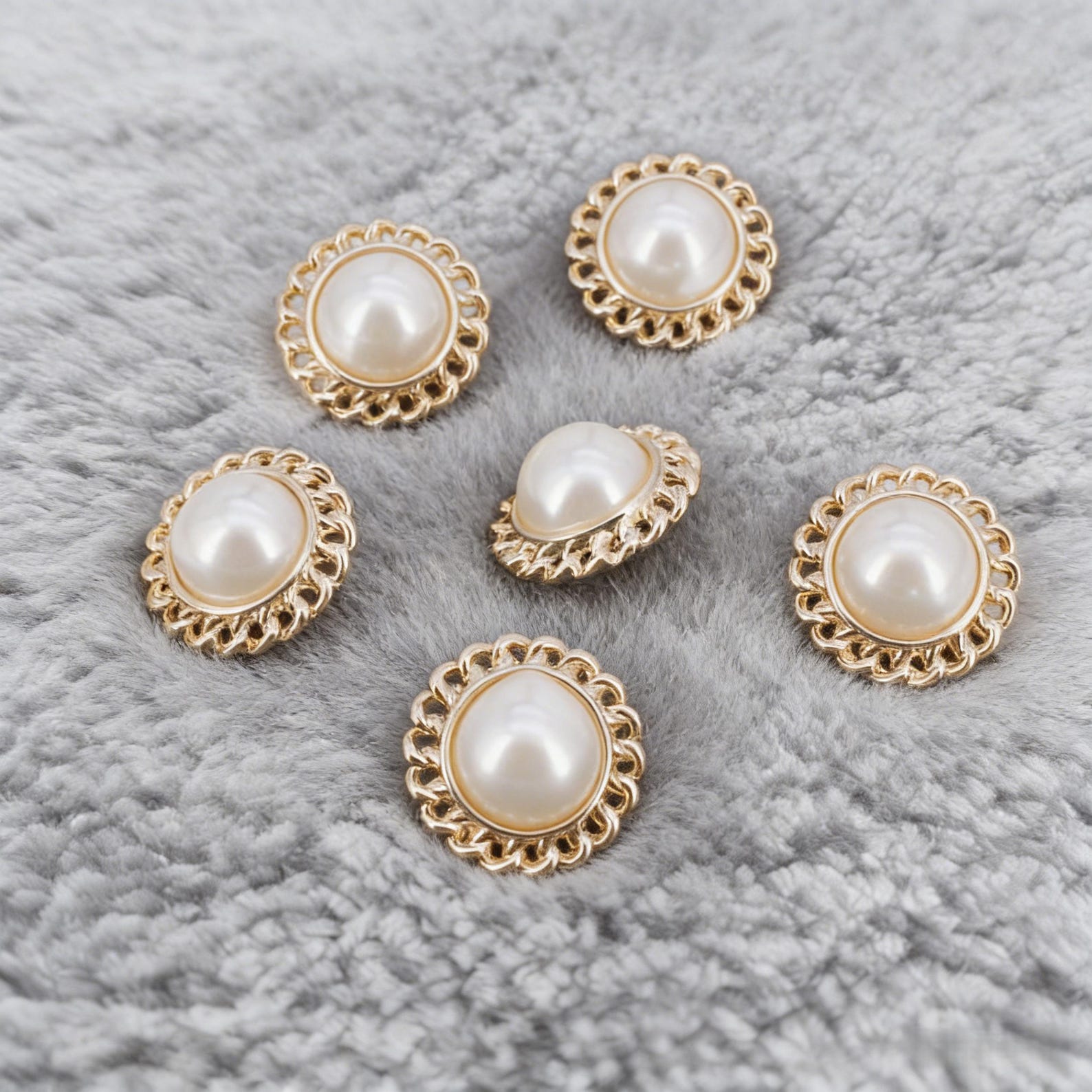 Gold Pearl Button Vintage Style | Round Pearl Sewing Button | Elegant ...