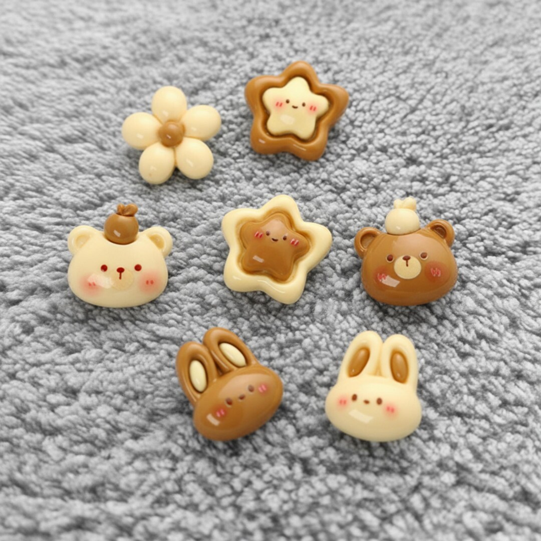 Child Cute Kawaii Resin Buttons - Bear, Flower, Bunny | Sewing Crafts ...