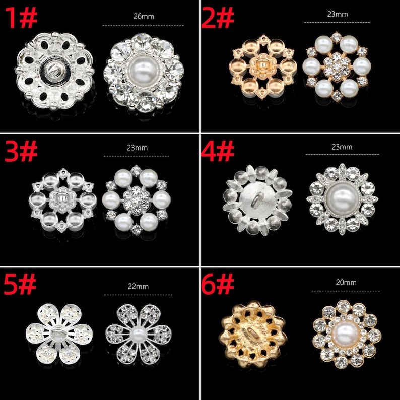 Luxury Pearl Rhinestone Buttons for Sewing,vintage Decorative Flower ...