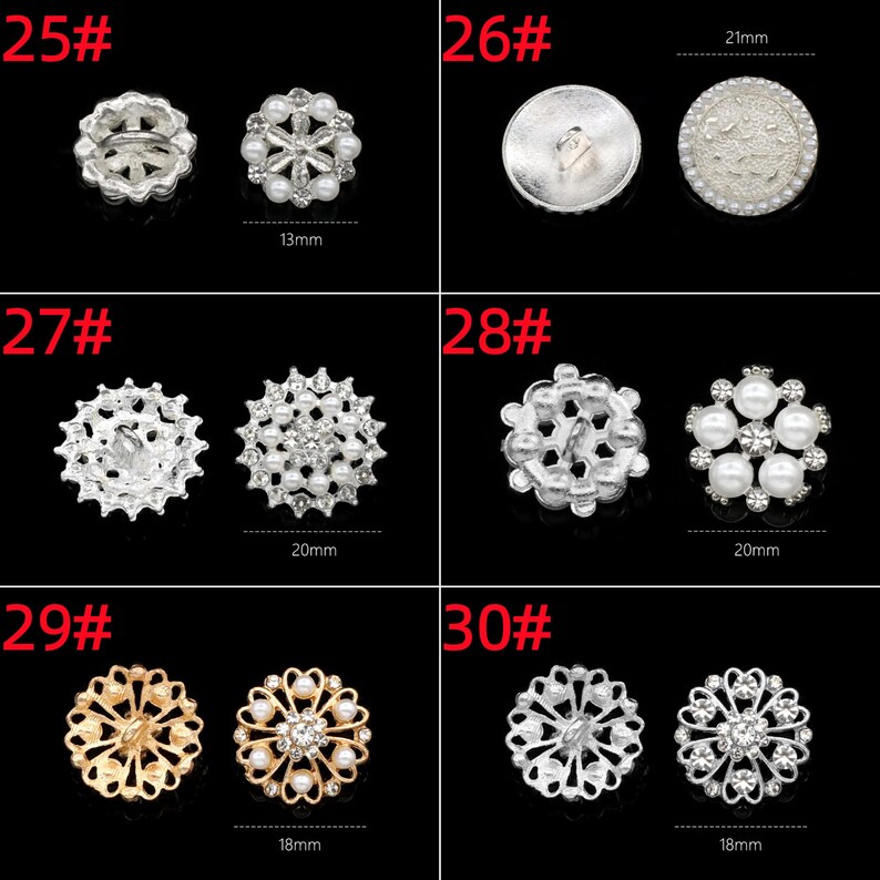 Luxury Pearl Rhinestone Buttons for Sewing,vintage Decorative Flower ...