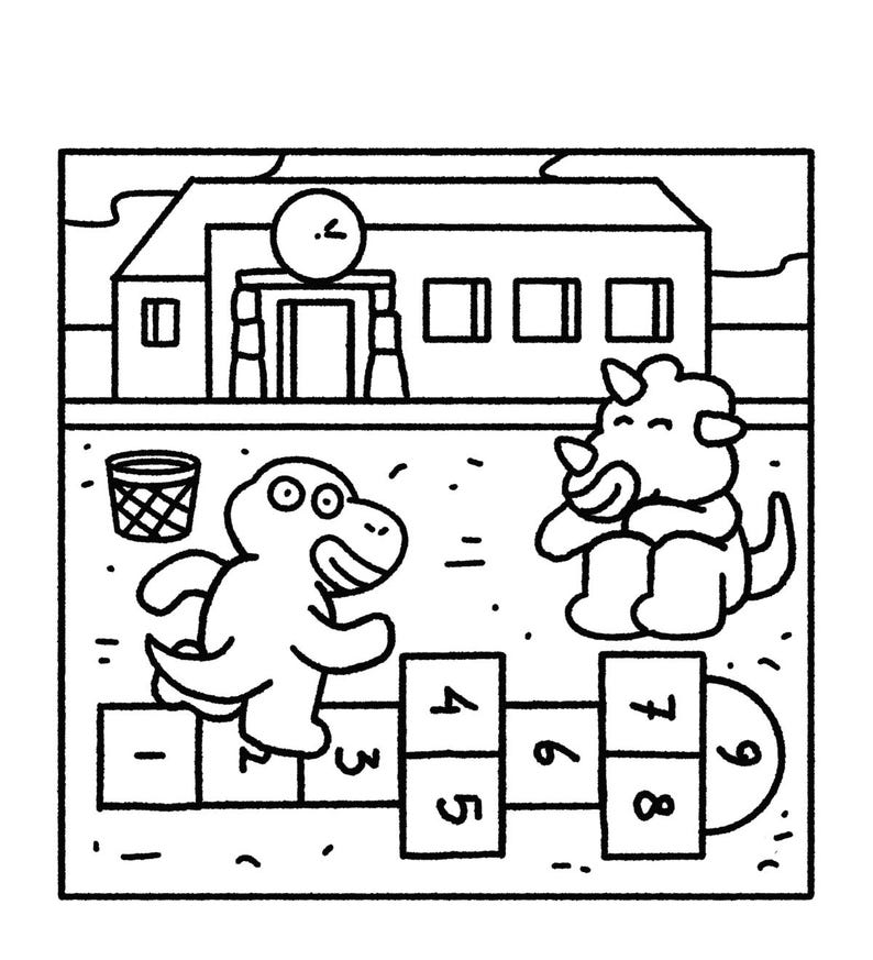 Kawaii Dinosaur Coloring Pages for Kids Cute & Fun Printable Activity ...
