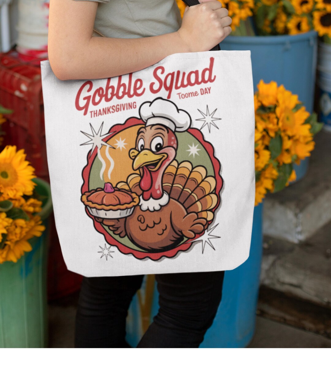 Gobble Squad Turkey Clipart: Retro Thanksgiving PNG (digital Download ...