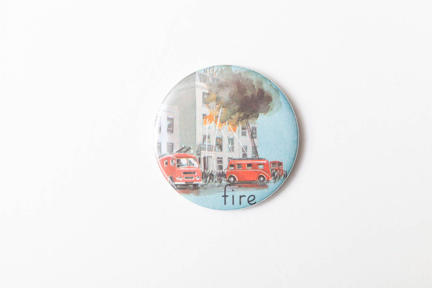 Fire Engines A Pocket Mirror Made From a Vintage Ladybird Book, 58mm 2. ...