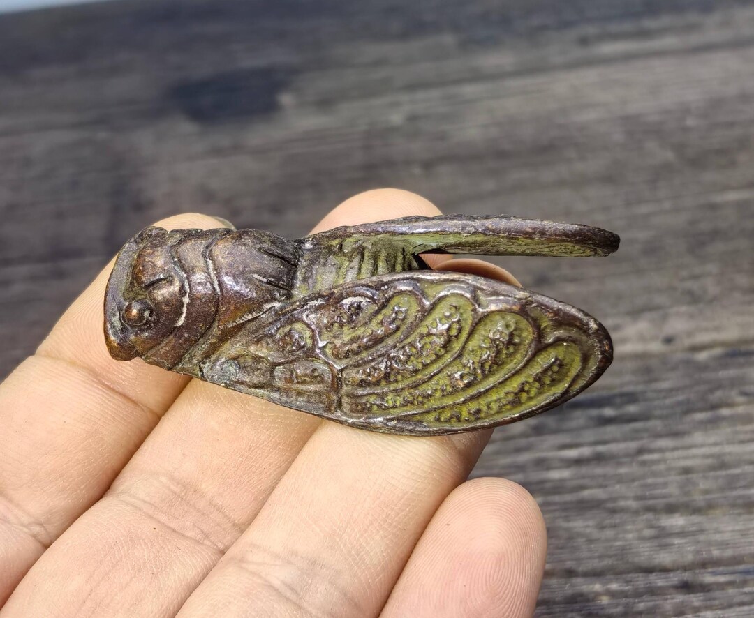 Vintage Bronze Carved Cicada Statue--feng Shui Statue - Etsy