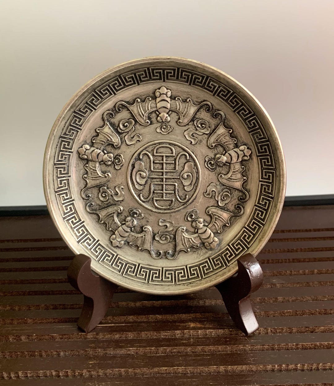 Vintage White Copper Carved Bat Plate --feng Shui Statue - Etsy