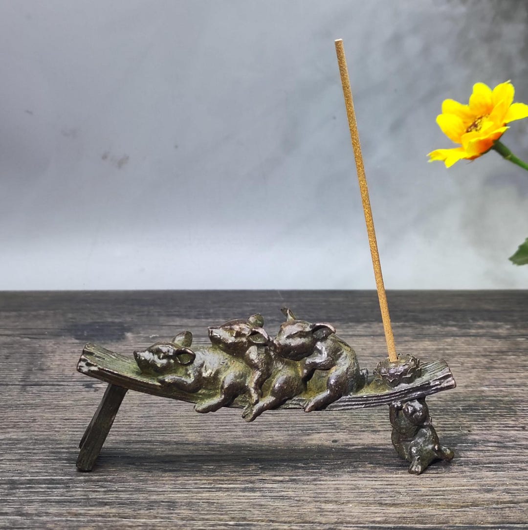 Vintage Brass Carved Pig Incense Burner--feng Shui Statue - Etsy