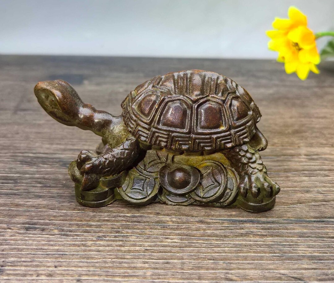 Vintage Brass Carved Turtle Statue -- Feng Shui Statue - Etsy