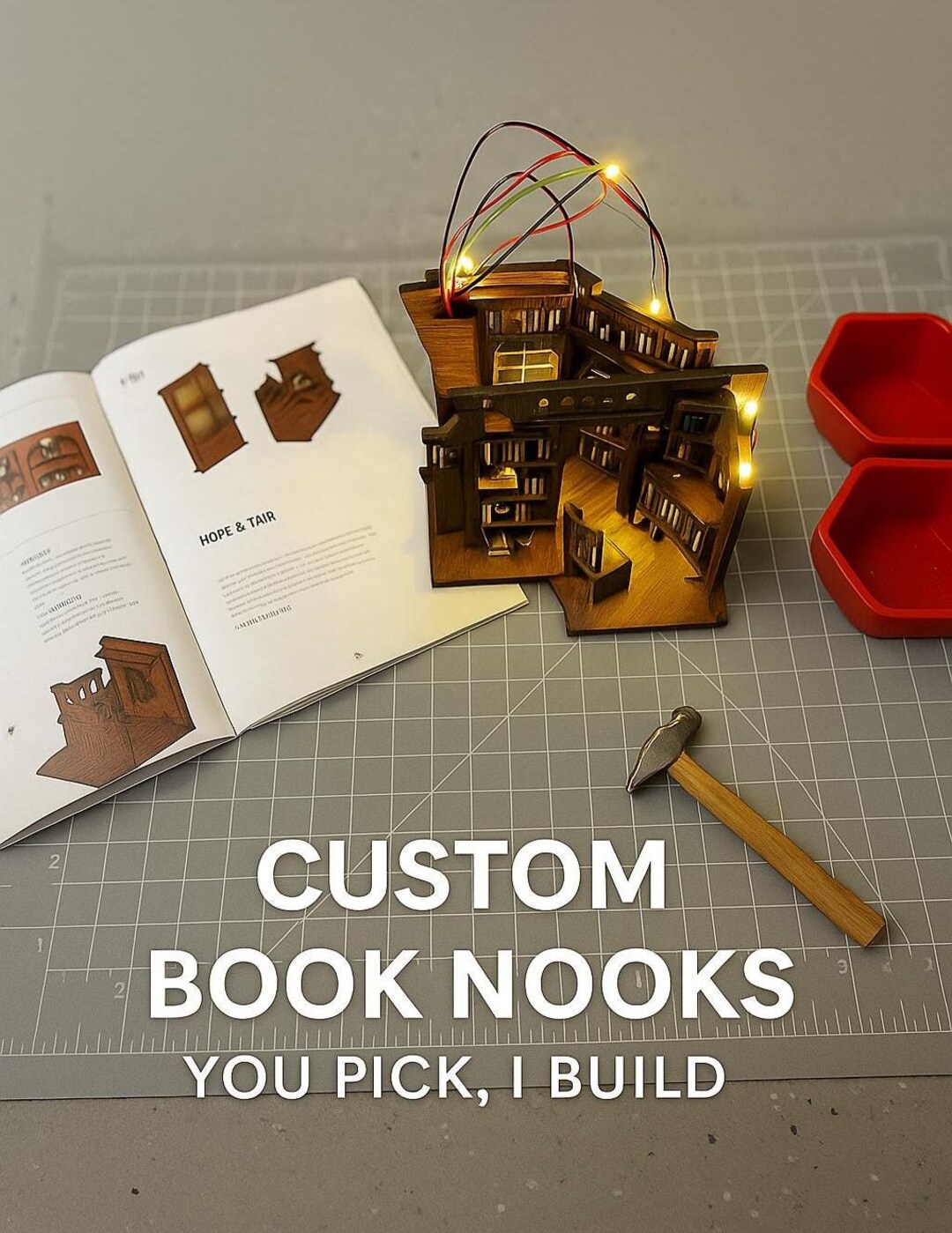 Fully Assembled Customer Choice Book Nook With LED Lights – Handmade ...