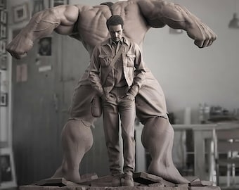 Bruce Banner & Hulk – Dual Sculpture for 3D Printing Collectible STL ...