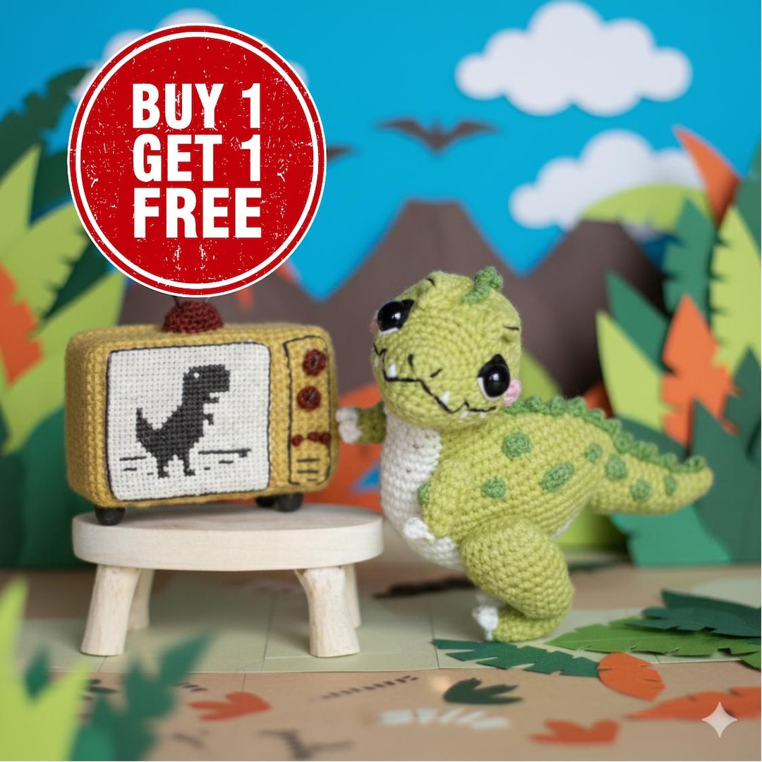 Tyrannosaurus Oliver Crochet Pattern, Cute T-rex Amigurumi PDF ...