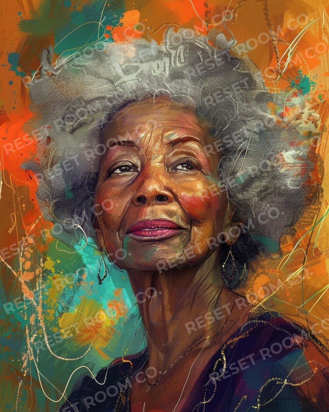 Ms. Vera Printable Wall Art | Afrocentric Boho Home Decor | Instant ...