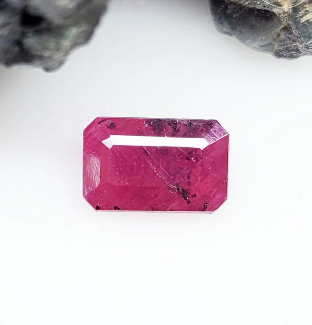 2.30 Ct Emerald Cut African Ruby: Untreated Red Gemstone, 9x7mm - Etsy