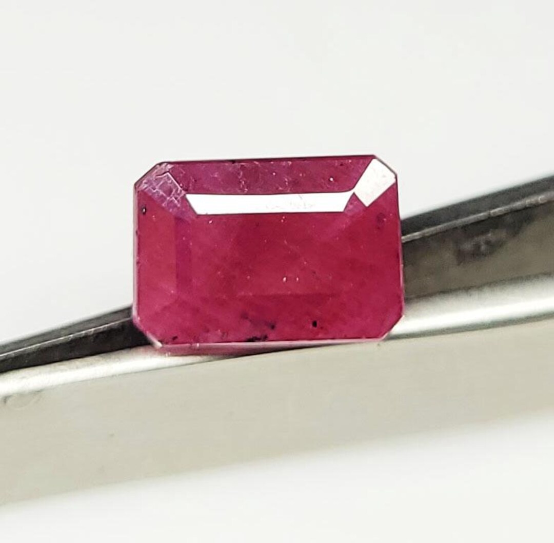 Emerald Cut African Ruby Gemstone: 9x6mm Untreated Red Ruby - Etsy