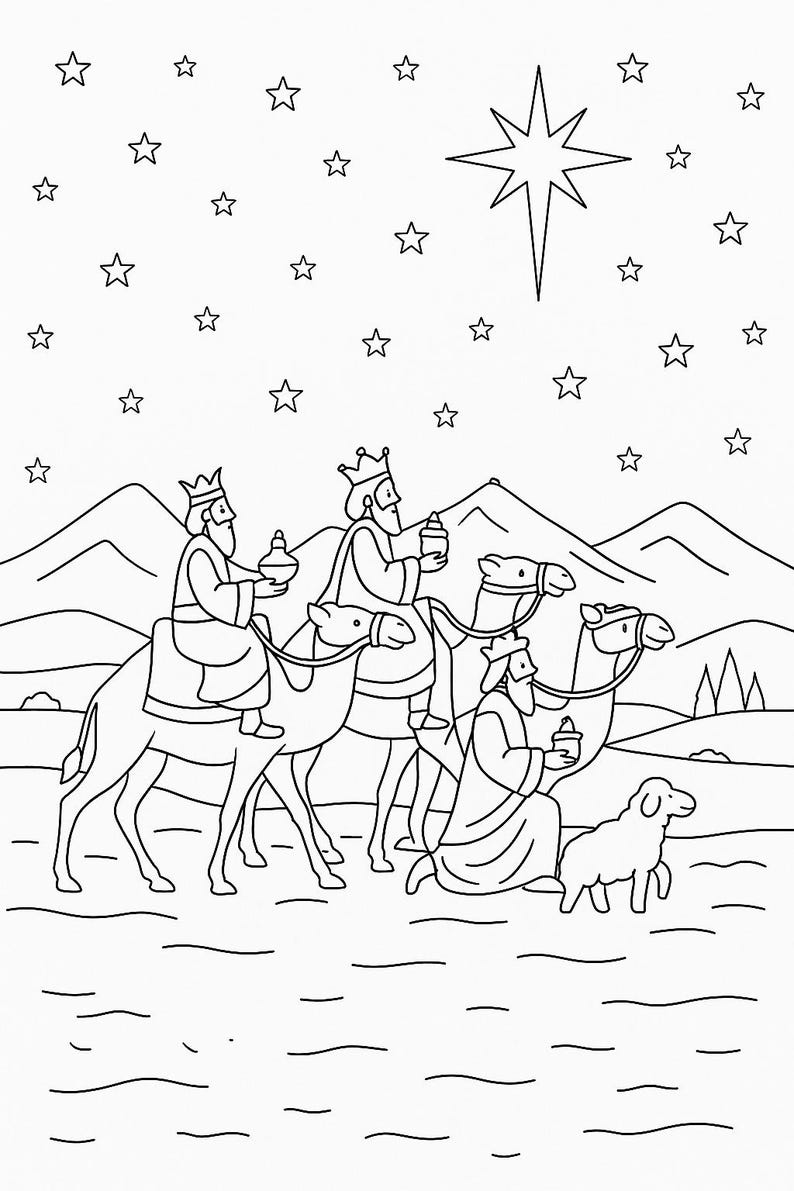 Christian Christmas Coloring Pages for Kids | 10 Printable Sheets ...