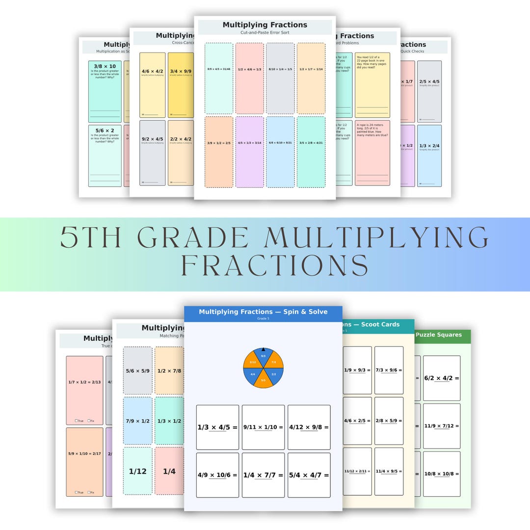 5th Grade Multiplying Fractions Worksheets | Printable Worksheets ...