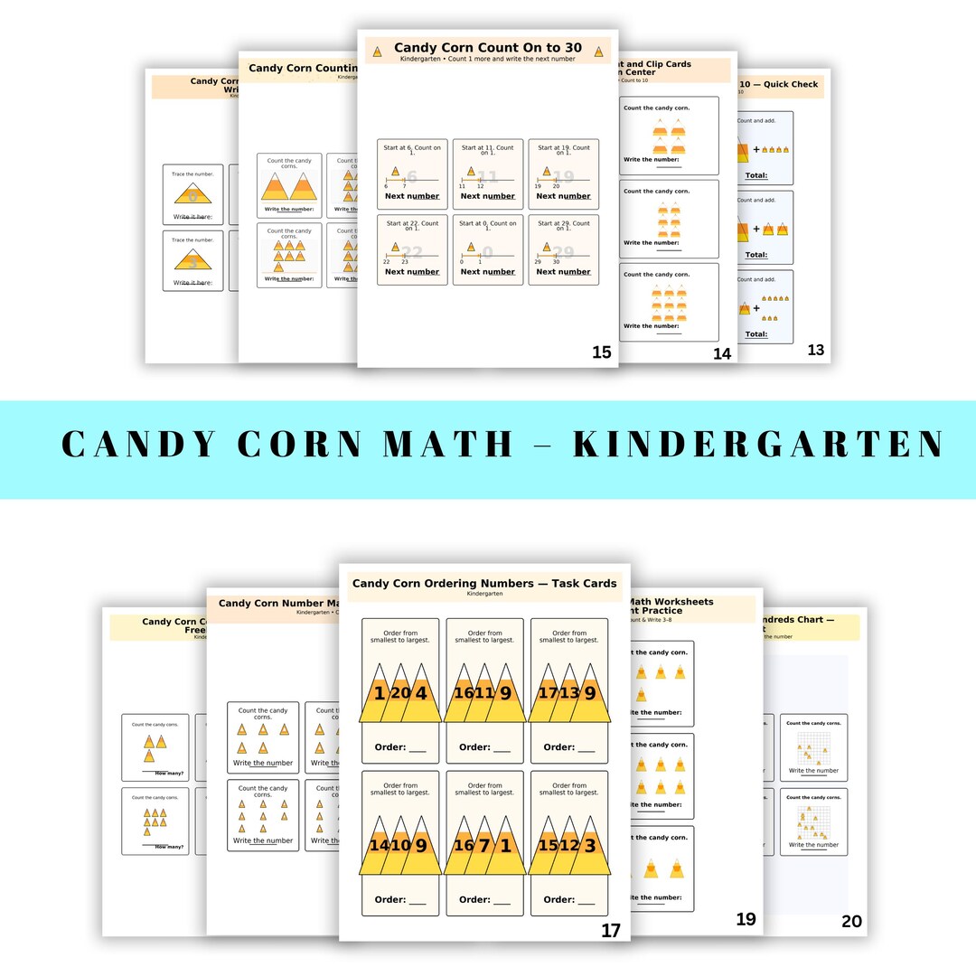 Candy Corn Math Kindergarten Worksheets – Printable Worksheets (PDF ...