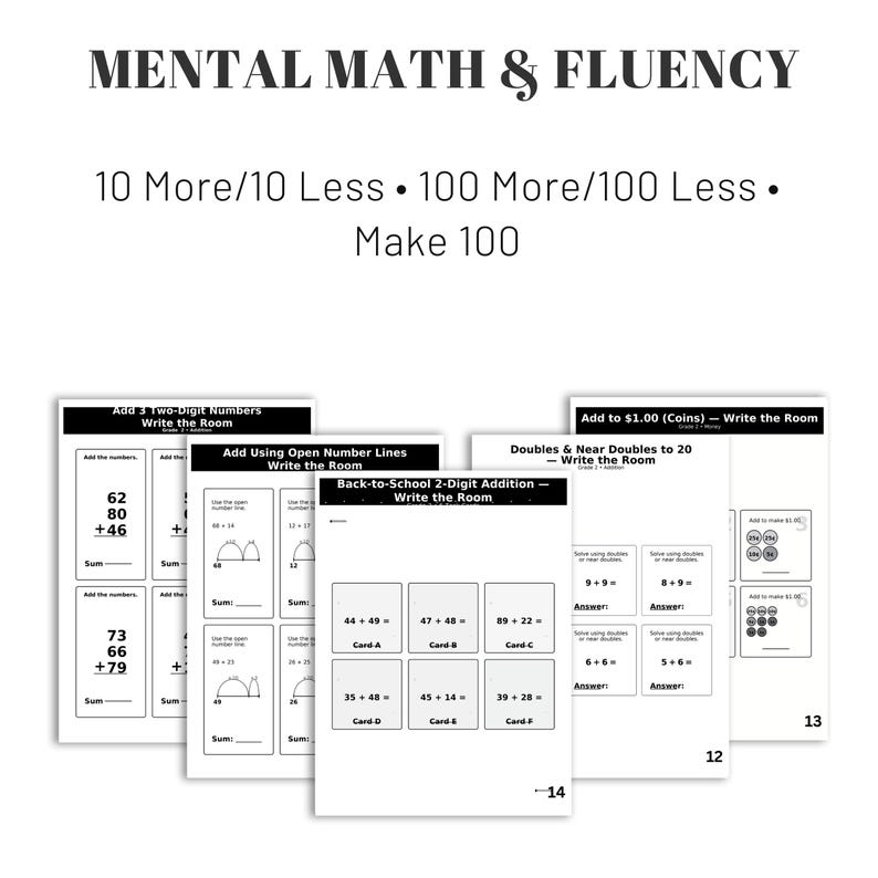 2nd Grade Addition Write the Room Printable Worksheets | 2-digit ...