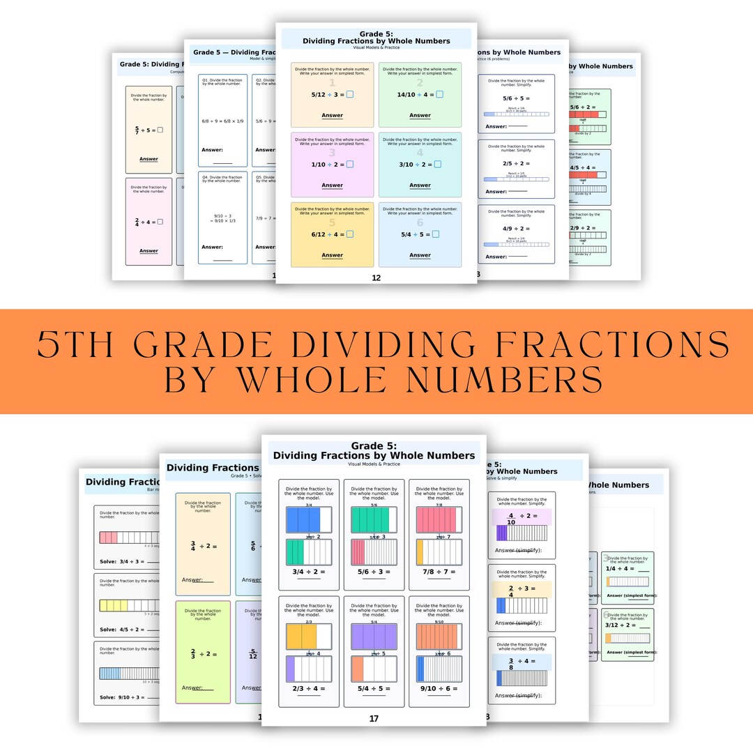 5th Grade Dividing Fractions Worksheets: Error Analysis, Games ...