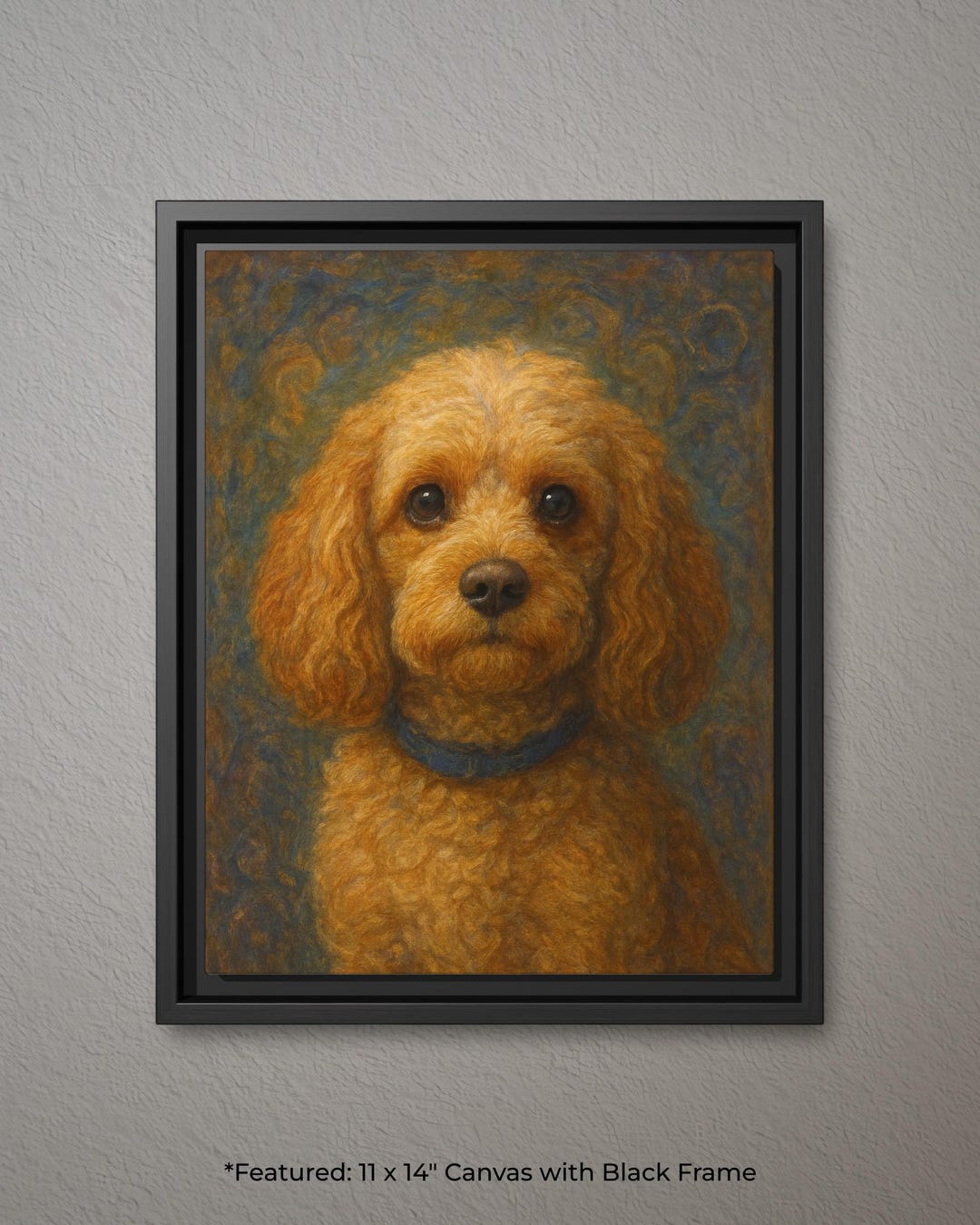 Cavapoo Dog Pet Portrait Canvas Artwork - Symbolist Dream Painting ...