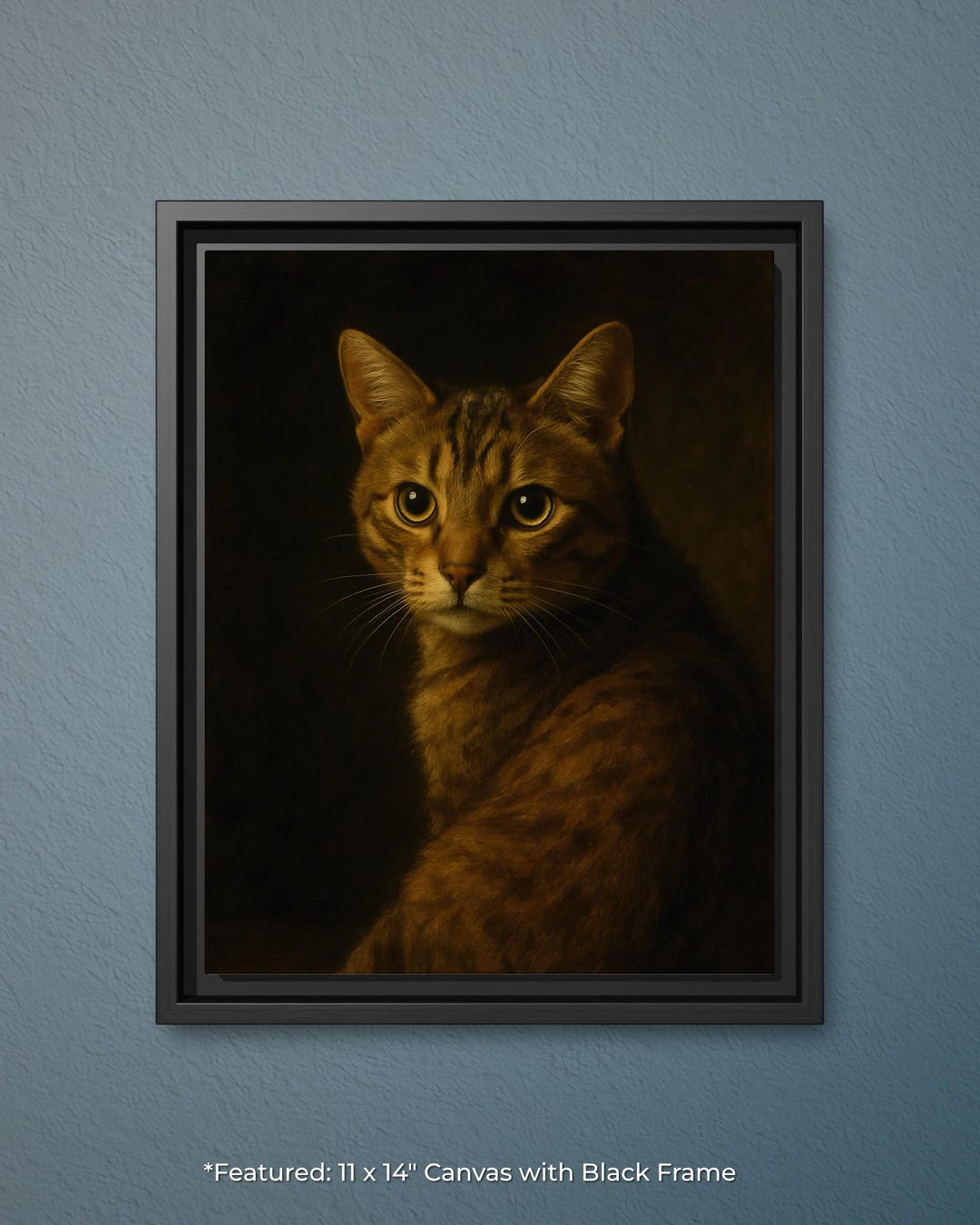 Domestic Shorthair Cat Pet Portrait Canvas Artwork - Baroque ...
