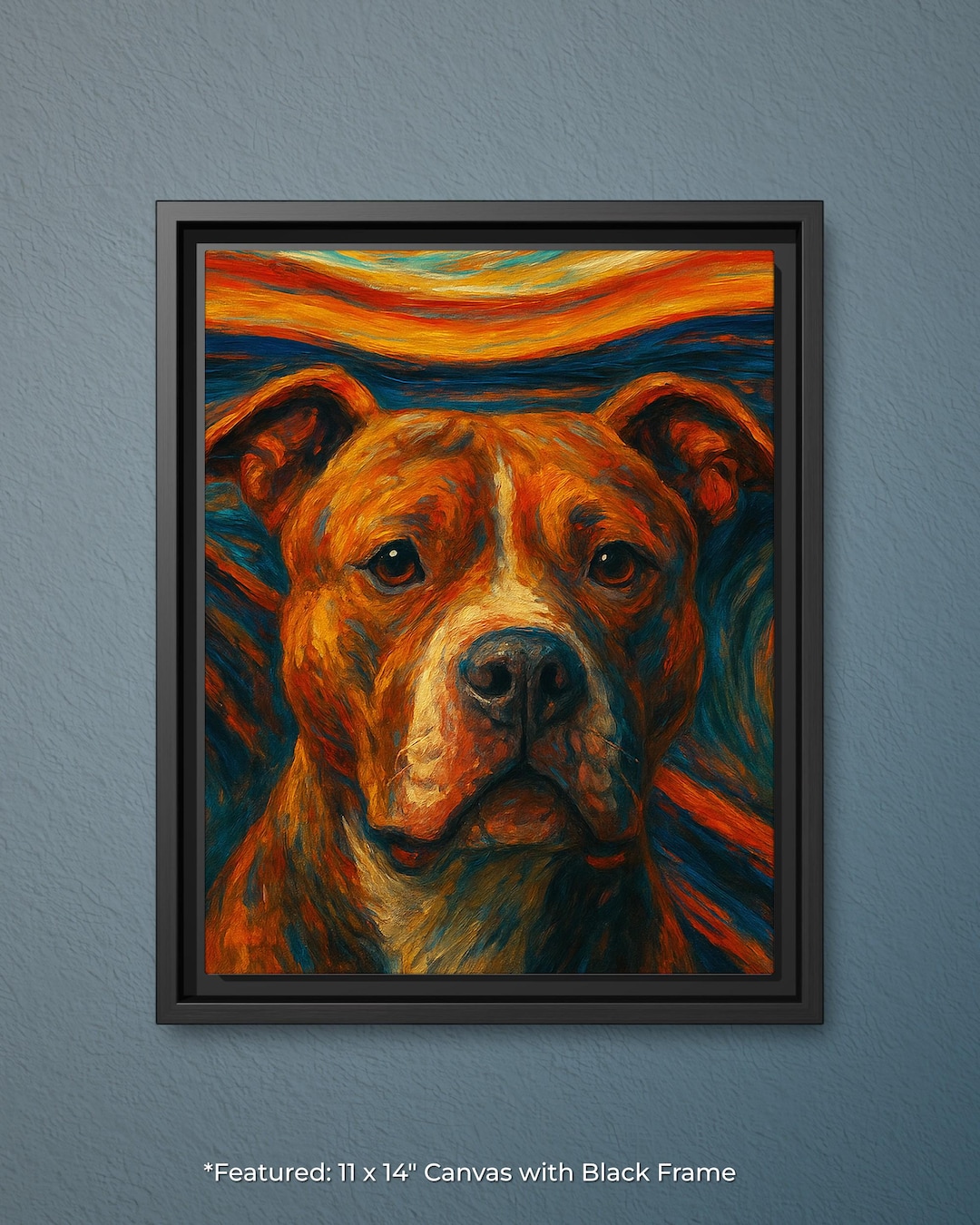 Edvard Munch Style American Pit Bull Terrier Canvas Art Print - Etsy