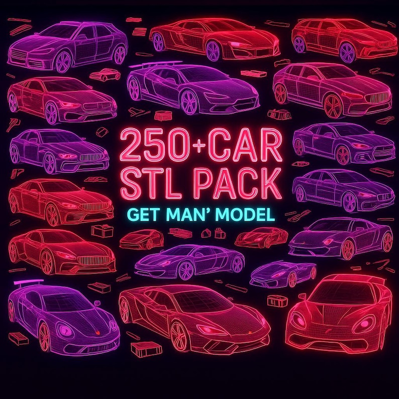 250+ Car STL Pack – 3D Printable Vehicle Models – Classic Cars, Sports ...