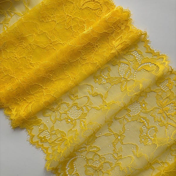 Yellow Lace Fabric - Etsy UK
