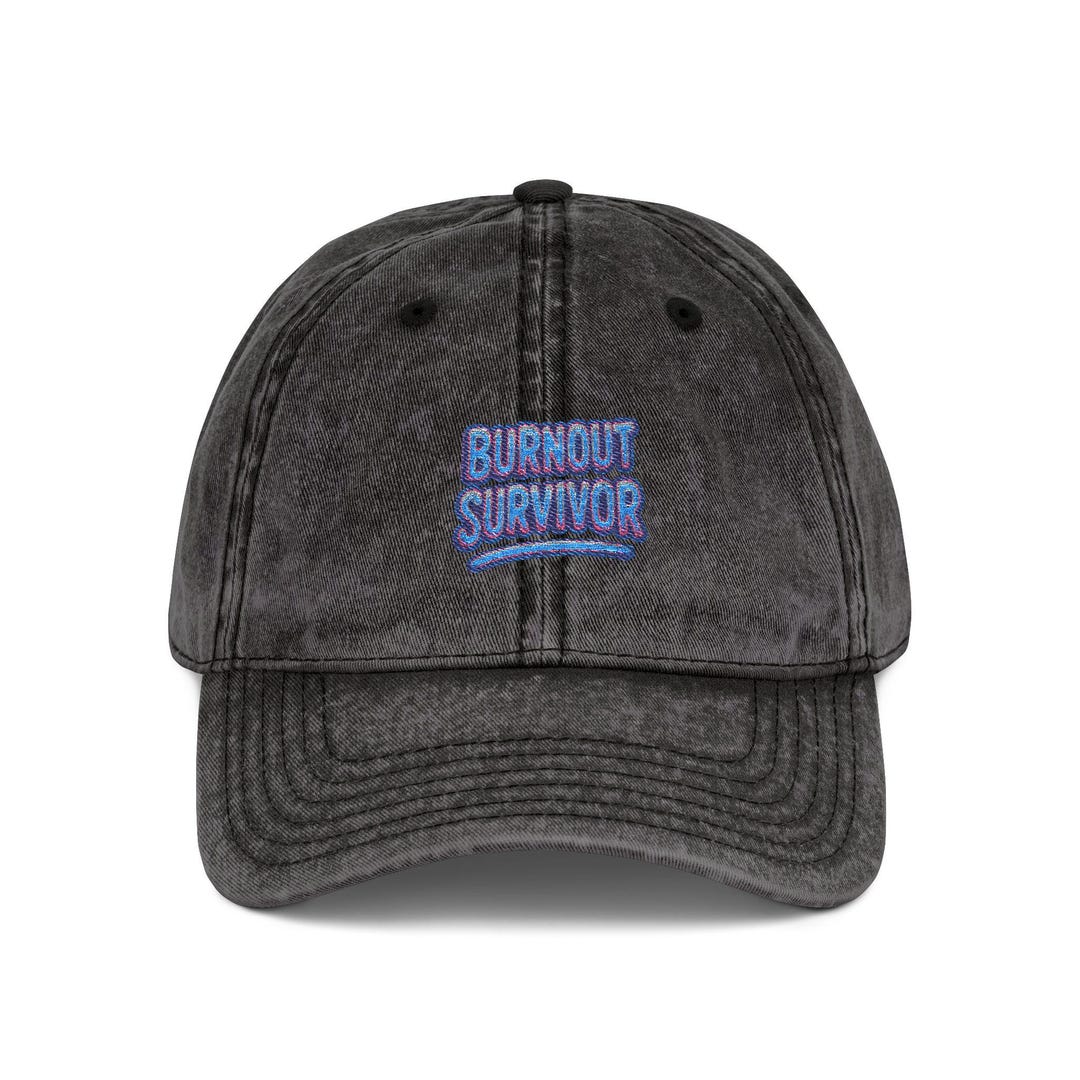 Burnout Survivor Embroidered Vintage Dad Cap Retro Distressed Baseball ...