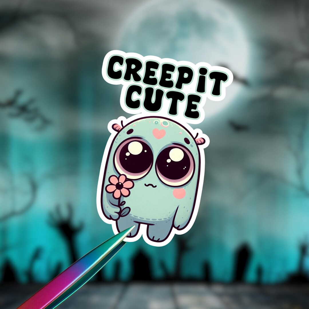 Green Monster Sticker | Spooky Sweet Character Vinyl | Alternative ...