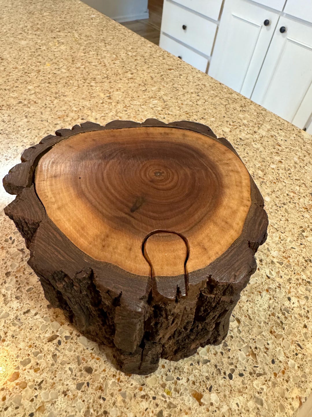 Vintage Wooden Jewelry Box: Natural Tree Stump With Bark Details - Etsy