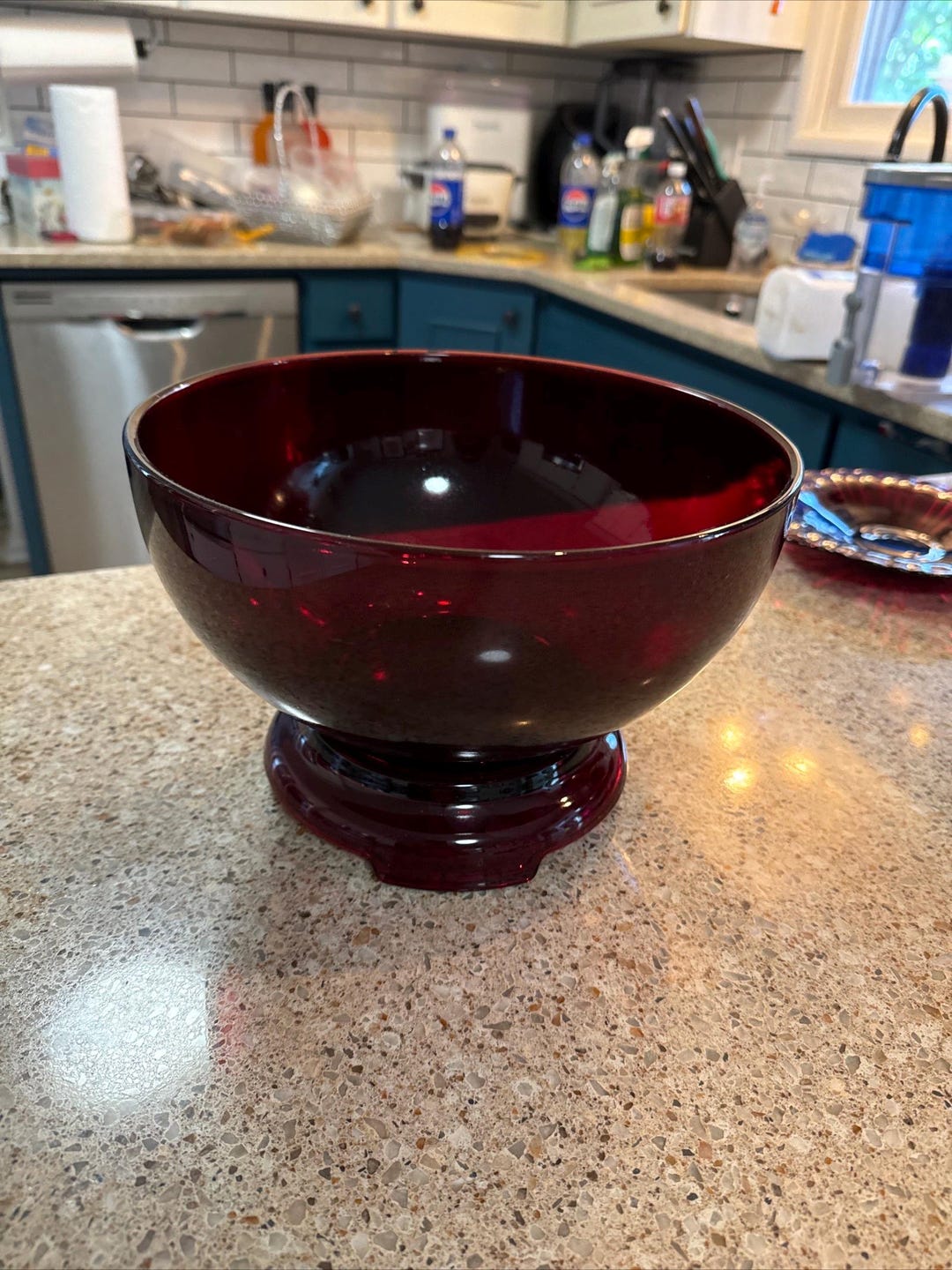 Vintage Royal Ruby Punch Bowl With Stand - Etsy