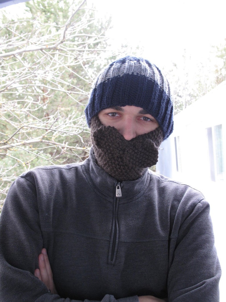 Knitting Pattern ONLY- Hat With Beard and Mustache Pdf - Etsy