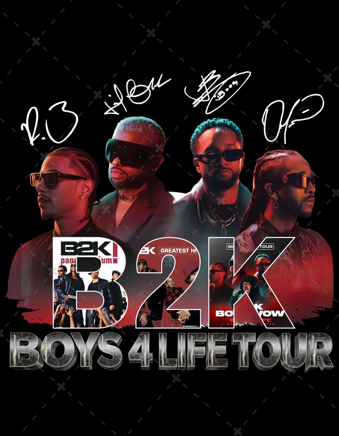 B2K Bow Wow Boys4life Tour PNG File : B2K Concert 2026 Tshirt Design ...