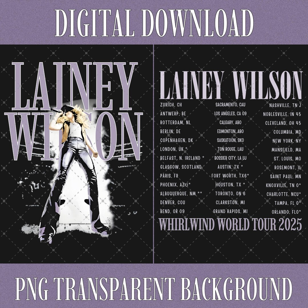 Lainey Wilson Whirlwind Tour T-shirt PNG Design (digital Download) - Etsy