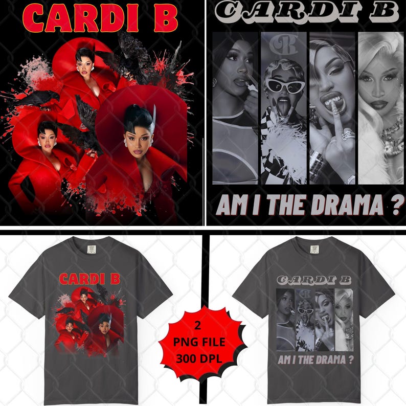 Cardi B Little Miss Drama Tour 2026 PNG Design Ready to Print ( Digital ...