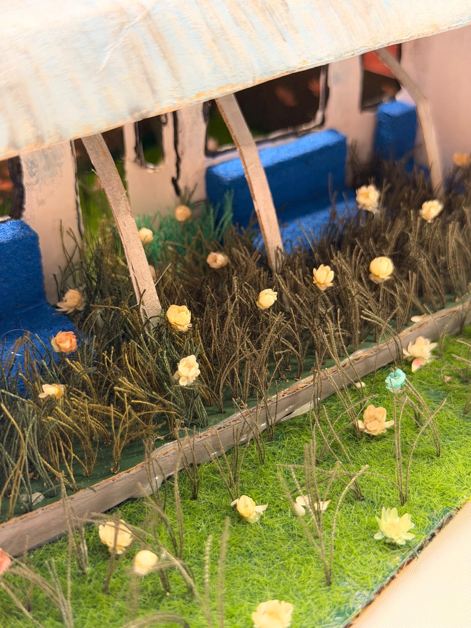 Dreamcore Sunset Train Diorama – Abandoned Miniature Scene With Flowers ...
