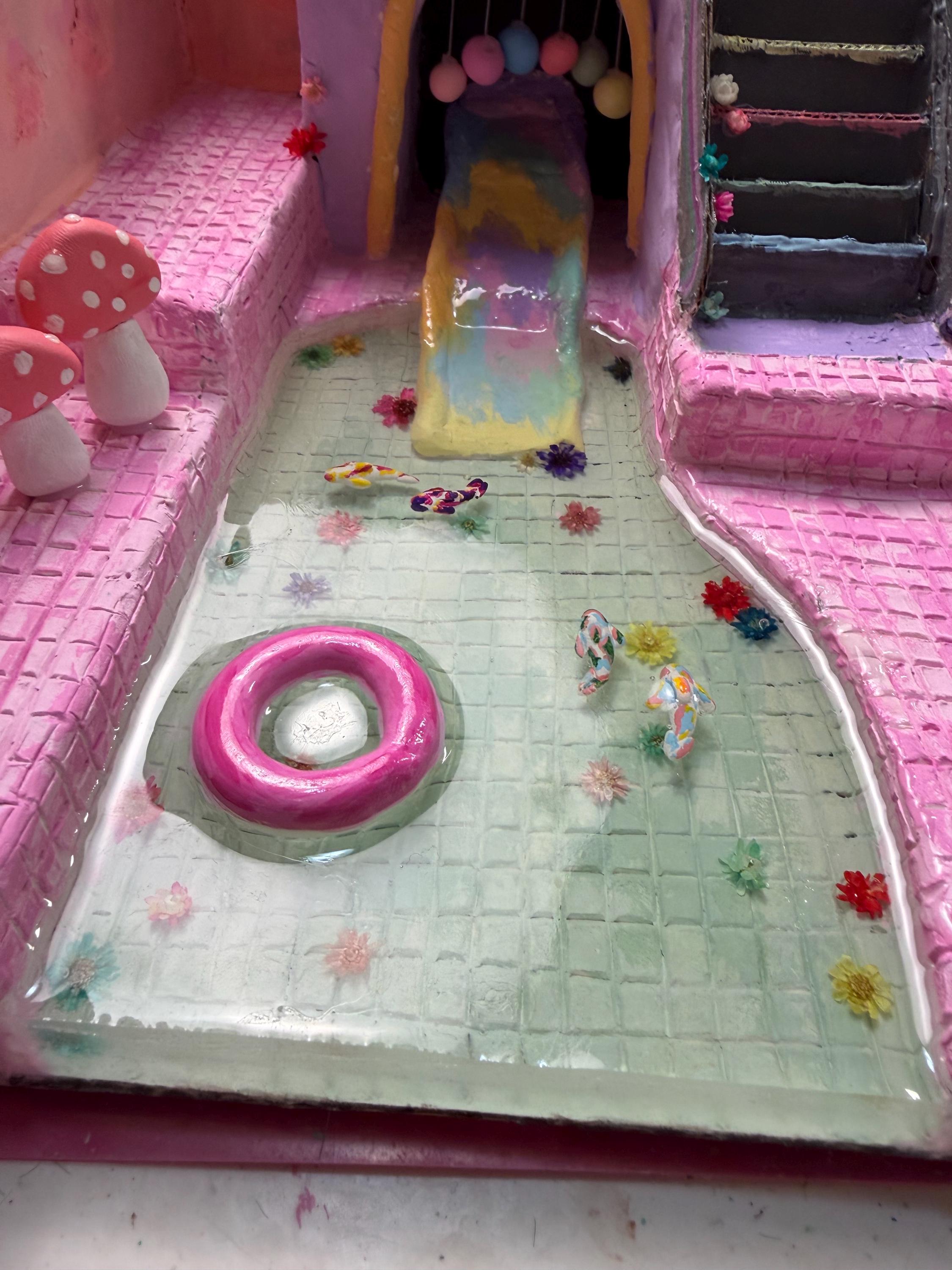 Dreamcore Pool Diorama – Handmade Miniature Pastel Pool Scene With ...